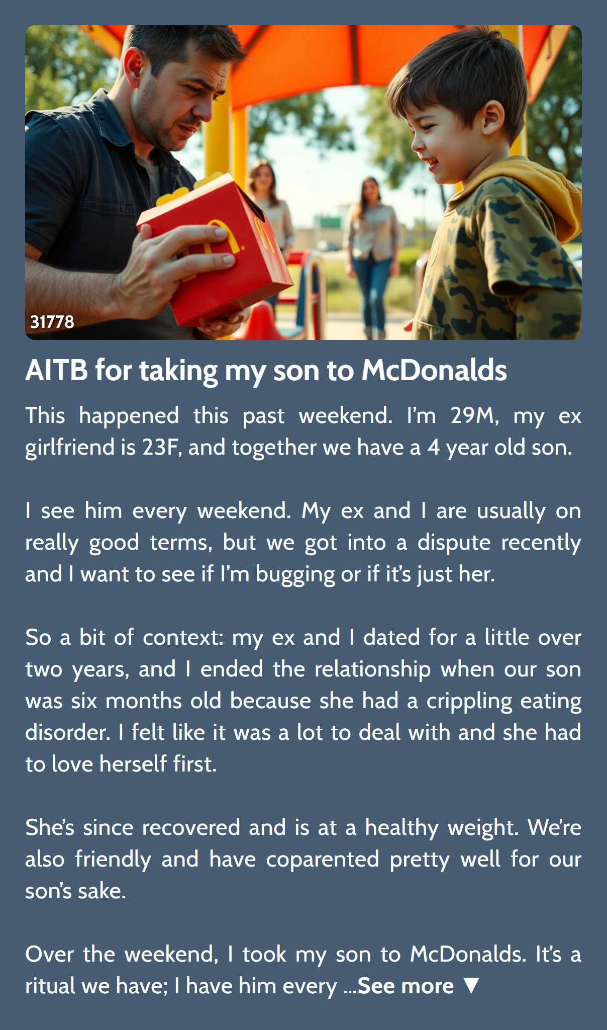 Redditor Asks If He's A Bu**face For Taking His Son To McDonald's ...
