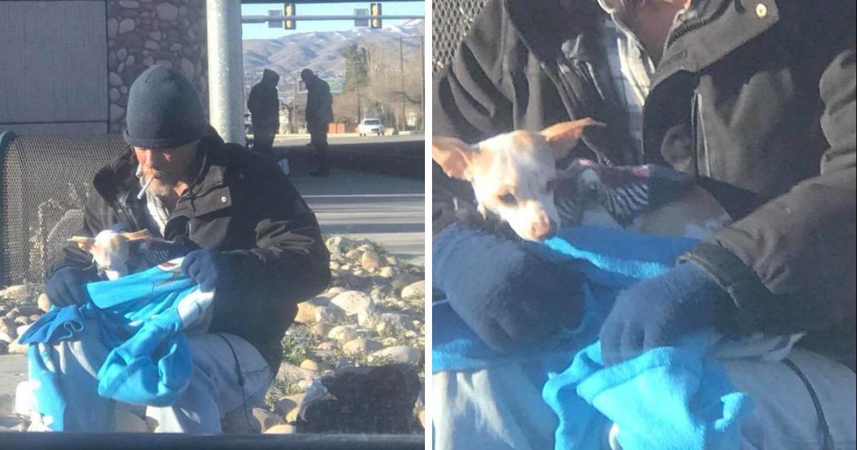 Kind Homeless Man Helps Out An Abandoned Dog In Need Kind Homeless Man Helps Out An Abandoned Dog In Need
