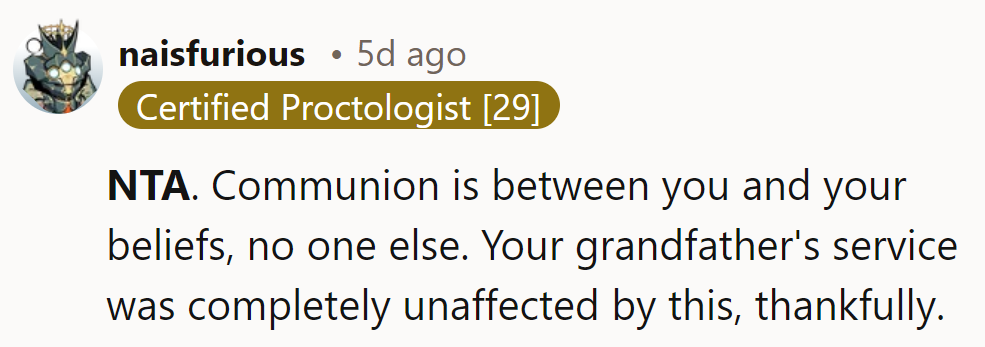 Woman Criticized For Refusing Communion At Her Catholic Grandfather's ...