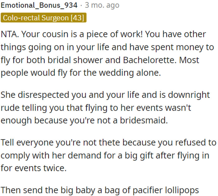 Woman Faces Controversy For Choosing Cash Gift Over Registry Item For